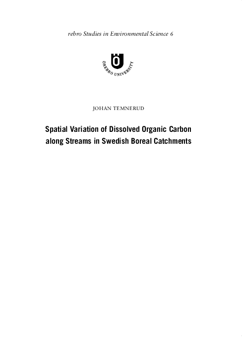 (PDF) Spatial variation of dissolved organic carbon amount and quality, as well as dissolved ...