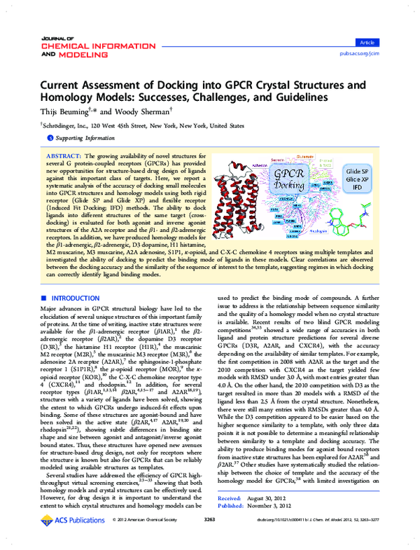 (PDF) Current Assessment of Docking into GPCR Crystal Structures and ...