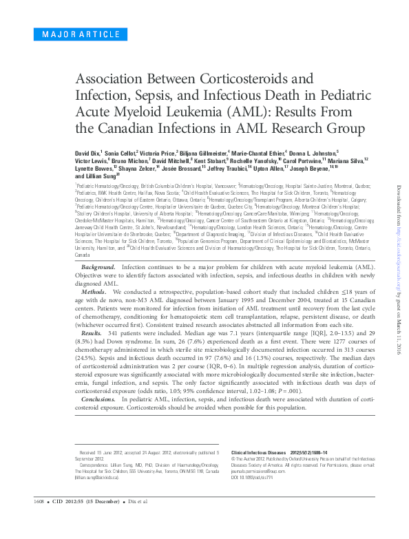 (PDF) Association Between Corticosteroids and Infection, Sepsis, and ...