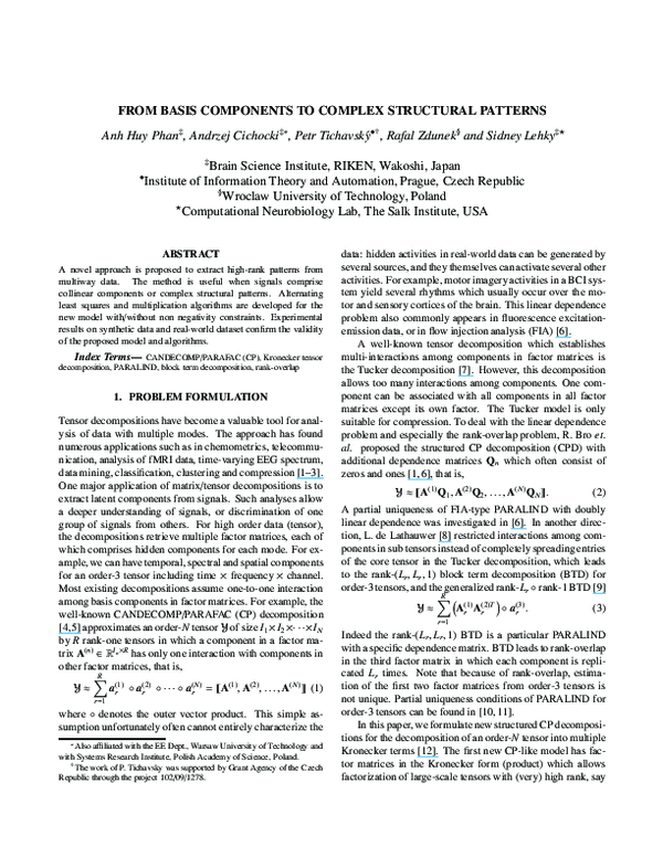 (PDF) From basis components to complex structural patterns | Rafal ...