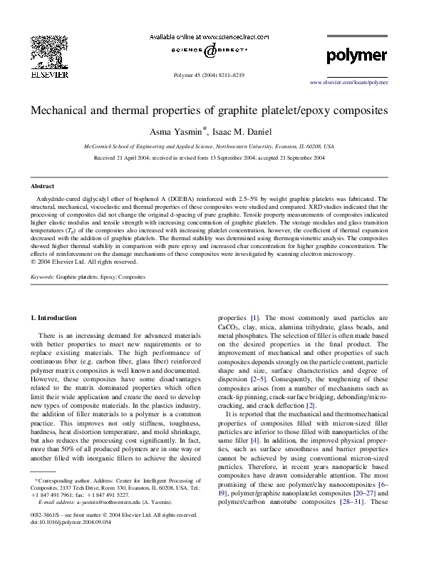 (PDF) Mechanical and thermal properties of graphite platelet/epoxy ...