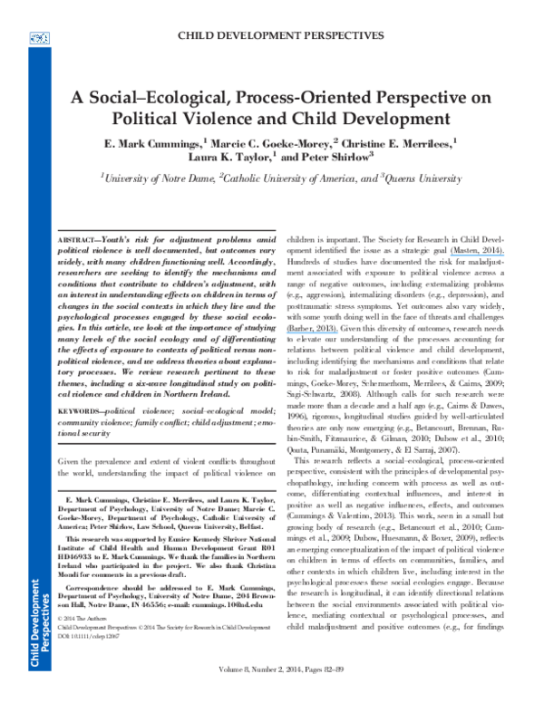 (PDF) A Social-Ecological, Process-Oriented Perspective on Political ...