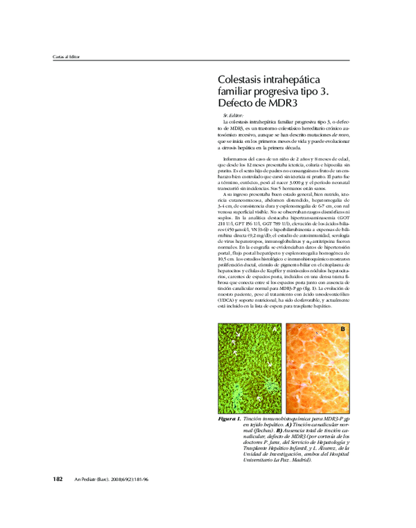 (PDF) Colestasis intrahepática familiar progresiva tipo 3. Defecto de MDR3