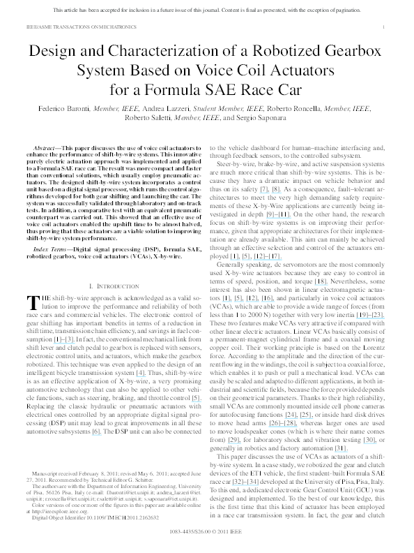 (PDF) Design and Characterization of a Robotized Gearbox System Based ...