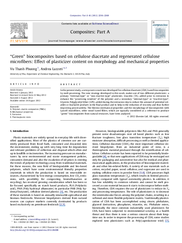 (PDF) “Green” biocomposites based on cellulose diacetate and ...