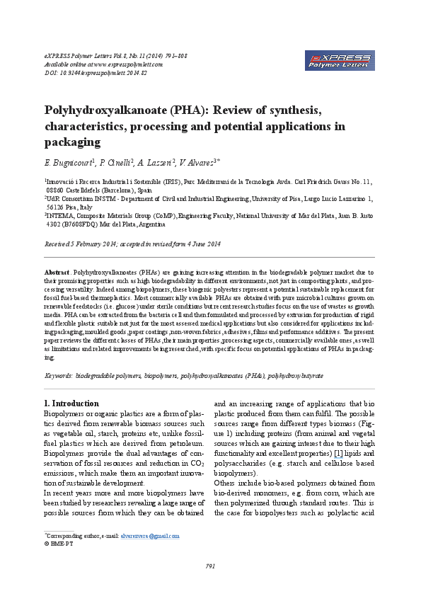 (PDF) Polyhydroxyalkanoate (PHA): Review of synthesis, characteristics ...