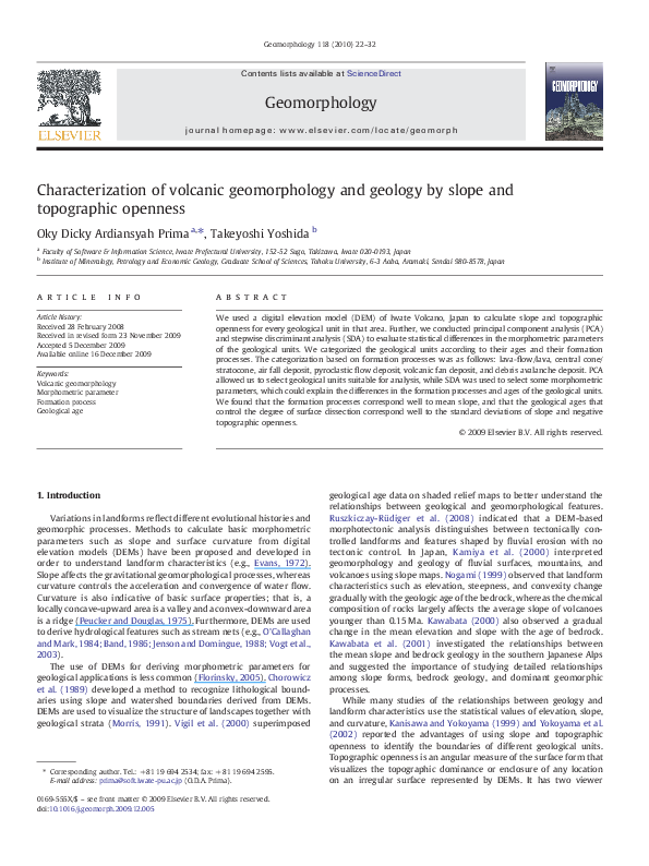 (PDF) Characterization of volcanic geomorphology and geology by slope ...