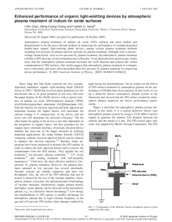 (PDF) Enhanced Performance of an Organic Light-Emitting Device by Using ...