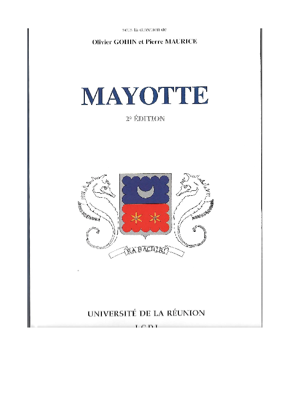 (PDF) 1996 - «Mayotte : mille ans d’histoire (800-1800). Approche ...