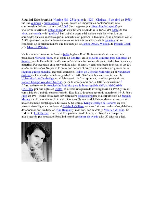 (PDF) Rosalind Franklin