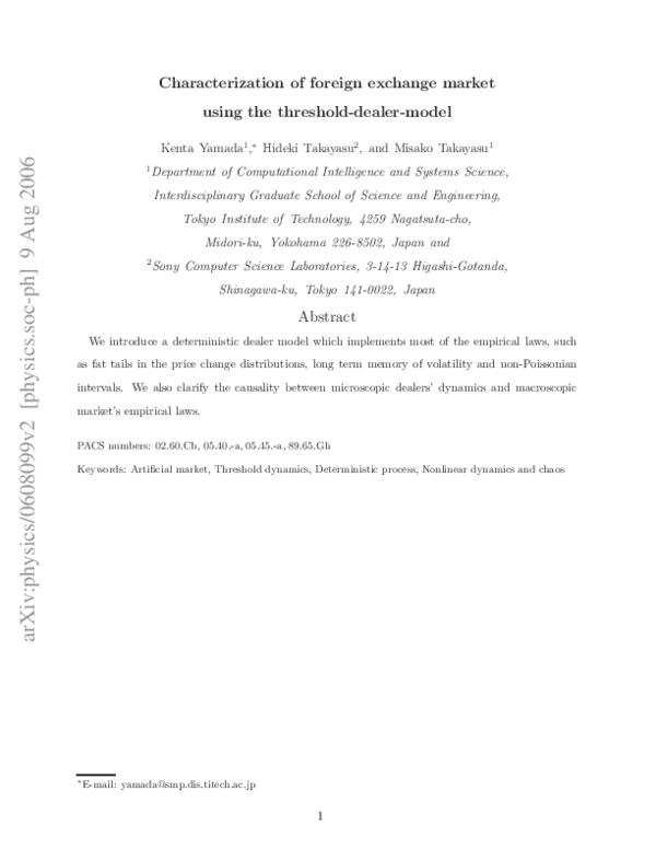 (PDF) Characterization of foreign exchange market using the threshold ...