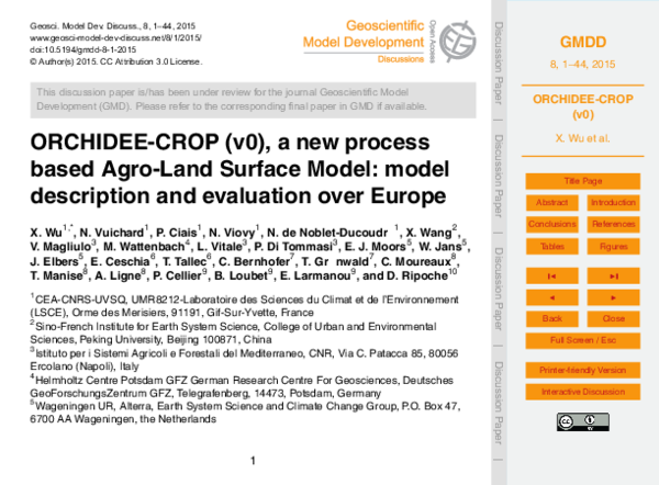 (PDF) ORCHIDEE-CROP (v0), a new process based Agro-Land Surface Model ...