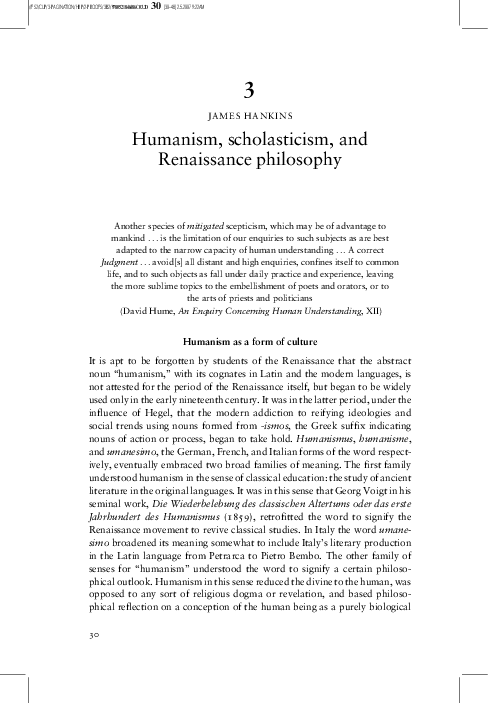 (PDF) Three chapters: “Introduction,” “Humanism, Scholasticism and ...