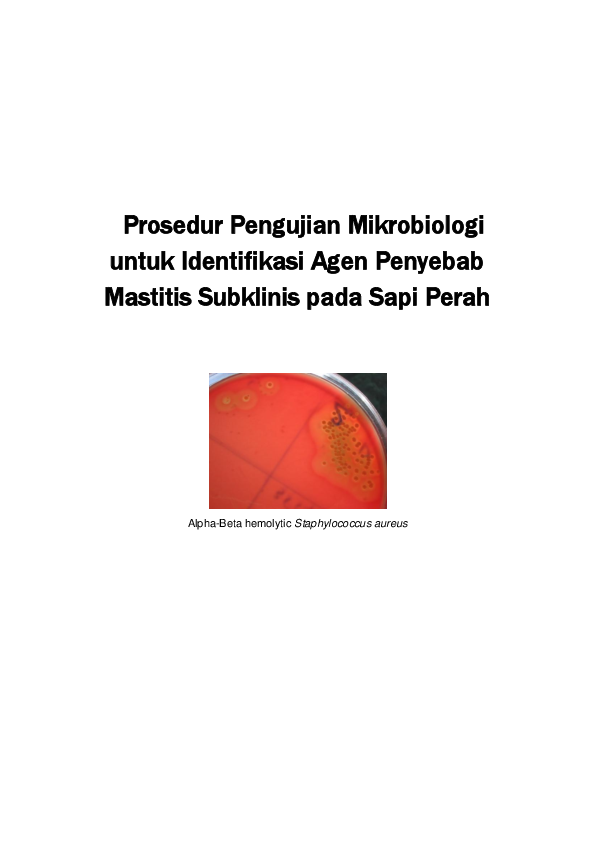 (PDF) Prosedur Pengujian Mikrobiologi untuk Identifikasi Agen Penyebab ...