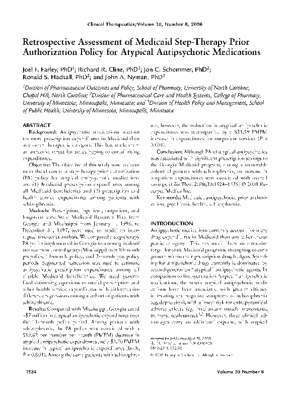 (PDF) Retrospective assessment of Medicaid step-therapy prior ...