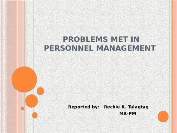 (PPT) Problems met in personnel management