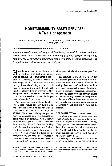 (PDF) Home/community-based services: A two-tier approach