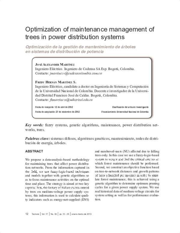 (PDF) Optimizing Tree Maintenance in Power Systems