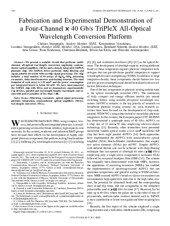 (PDF) Multichannel Wavelength Conversion Using Four-Wave Mixing in Semiconductor Ring Lasers ...