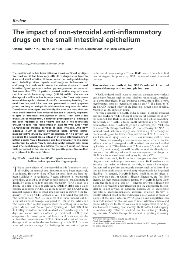 (PDF) The impact of non-steroidal anti-inflammatory drugs on the small ...