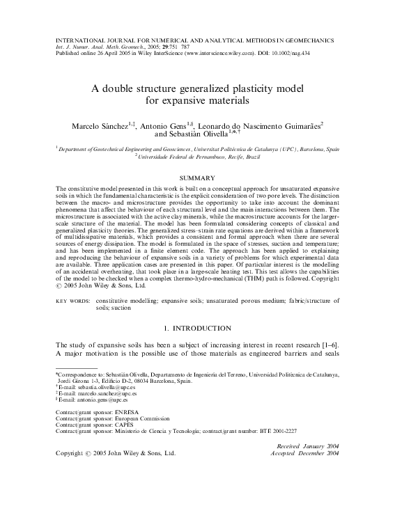 (PDF) A double structure generalized plasticity model for expansive ...