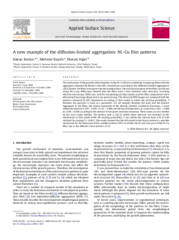 (PDF) A new example of the diffusion-limited aggregation: Ni–Cu film ...