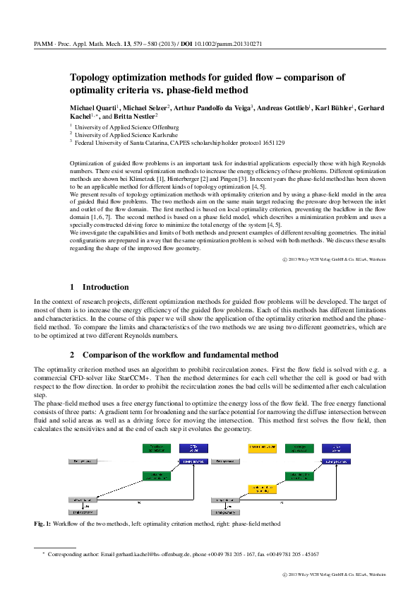 Pdf Topology Optimization Methods For Guided Flow Comparison Of Optimality Criteria Vs