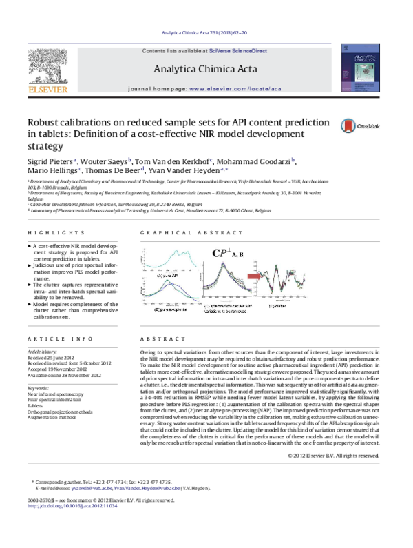 (PDF) Robust calibrations on reduced sample sets for API content ...