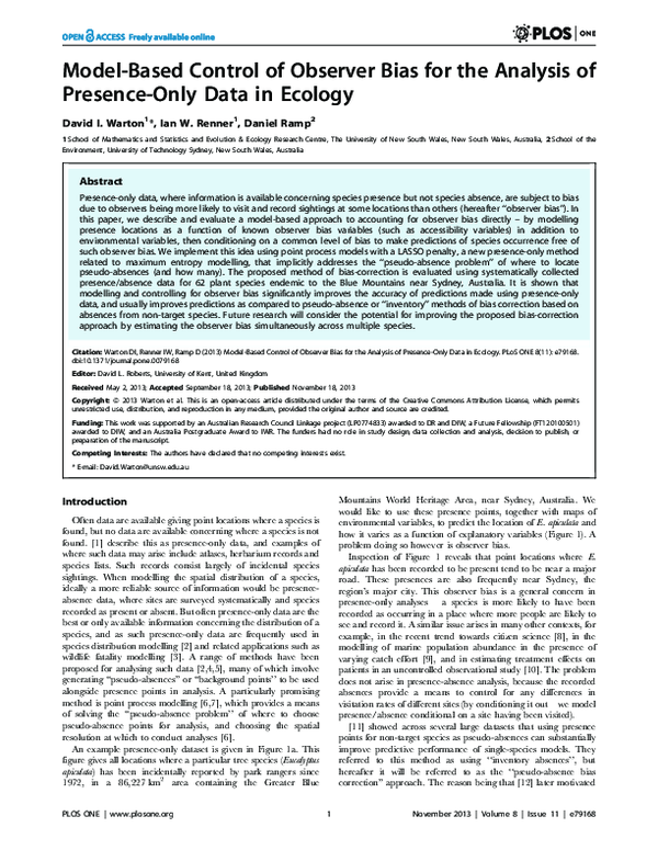 (PDF) Model-Based Control of Observer Bias for the Analysis of Presence ...