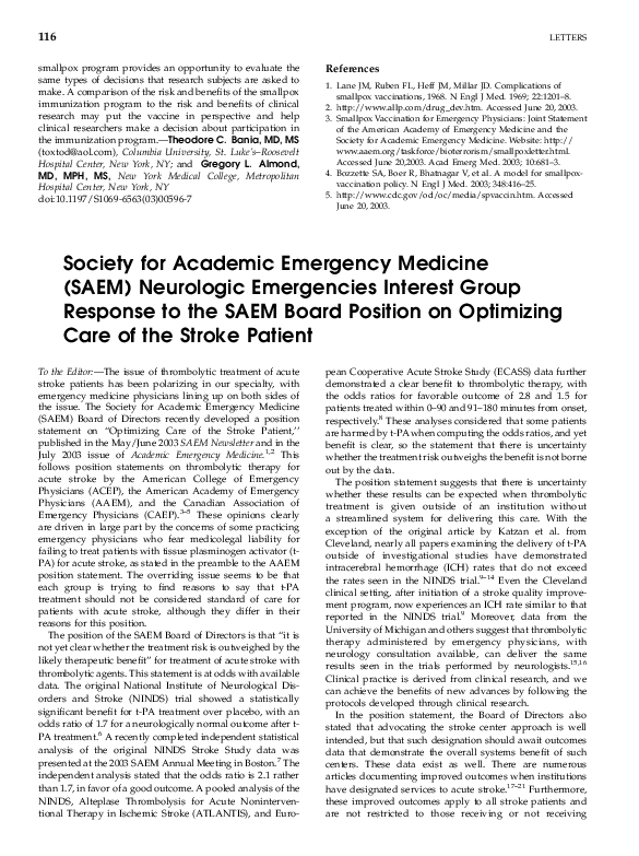 (PDF) Society for Academic Emergency Medicine (SAEM) Neurologic ...