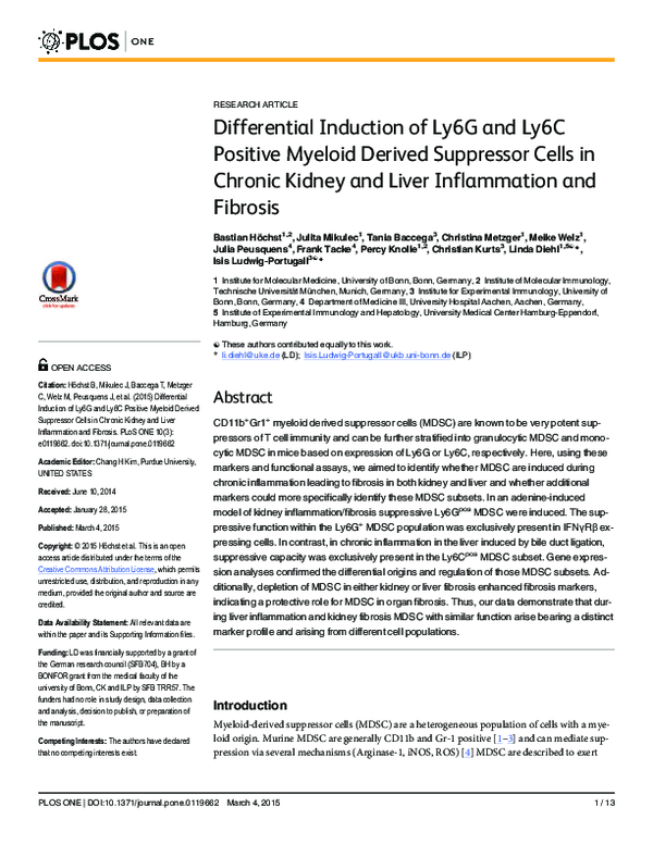 (PDF) Differential Induction of Ly6G and Ly6C Positive Myeloid Derived ...