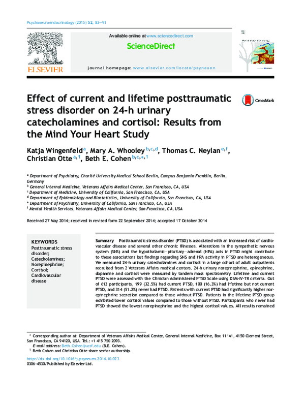 (PDF) Effect of current and lifetime posttraumatic stress disorder on ...