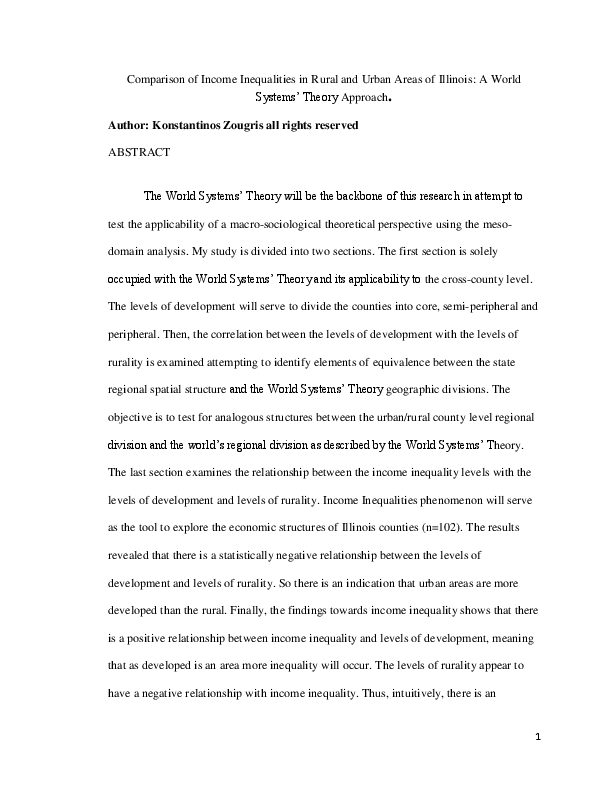 (PDF) An Application of World Systems Theory. A Theoretical and ...