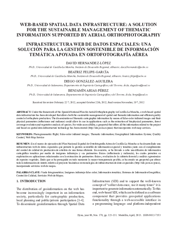 (PDF) Web-based spatial data infrastructure: a solution for the sustainable management of ...