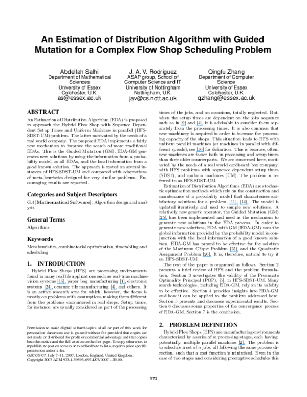 Pdf An Estimation Of Distribution Algorithm With Guided Mutation For