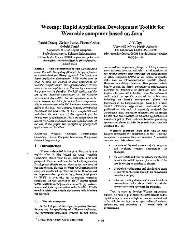 (PDF) Wcomp: rapid application development toolkit for wearable ...