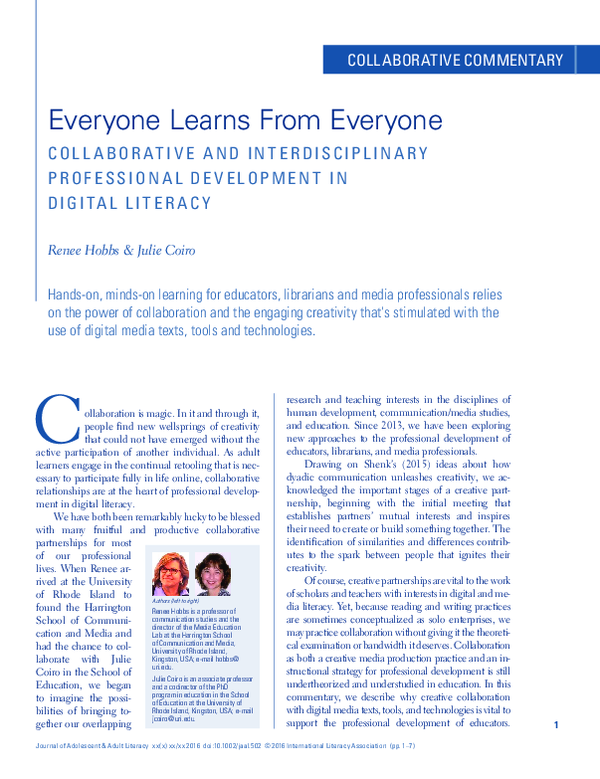 (PDF) Everyone Learns From Everyone
