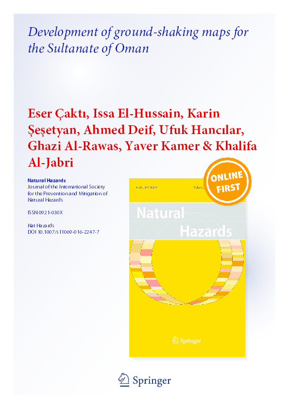 (PDF) Development of ground-shaking maps for the Sultanate of Oman