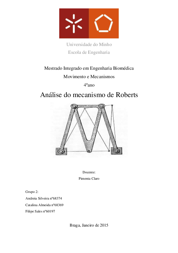 (PDF) Universidade do Minho Análise do mecanismo de Roberts