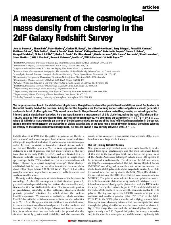 (PDF) A measurement of the cosmological mass density from clustering in ...