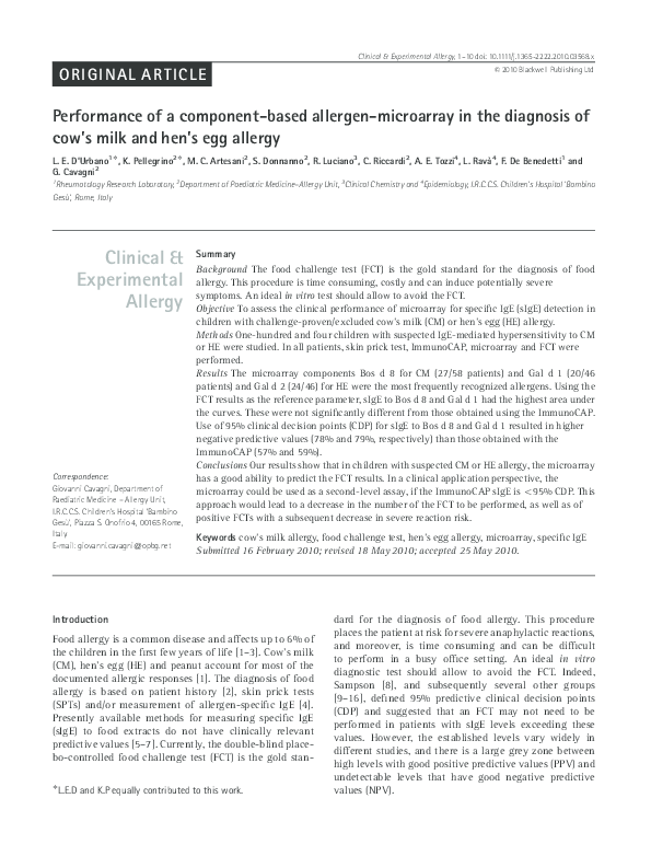 (PDF) Performance of a component-based allergen-microarray in the ...