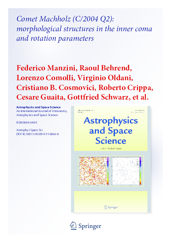 (PDF) Comet Machholz (C/2004 Q2): morphological structures in the inner ...