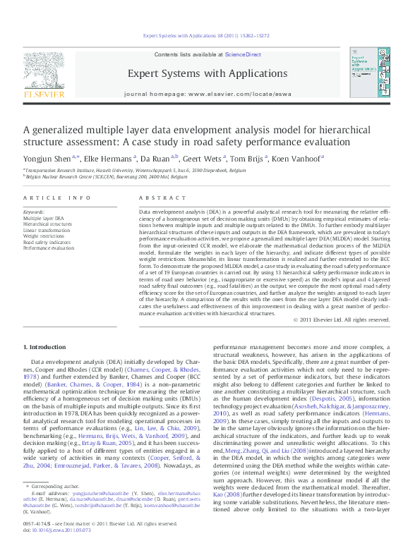 (PDF) A generalized multiple layer data envelopment analysis model for hierarchical structure ...