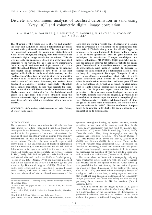 (PDF) Discrete and continuum analysis of localised deformation in sand using X-ray μCT and ...