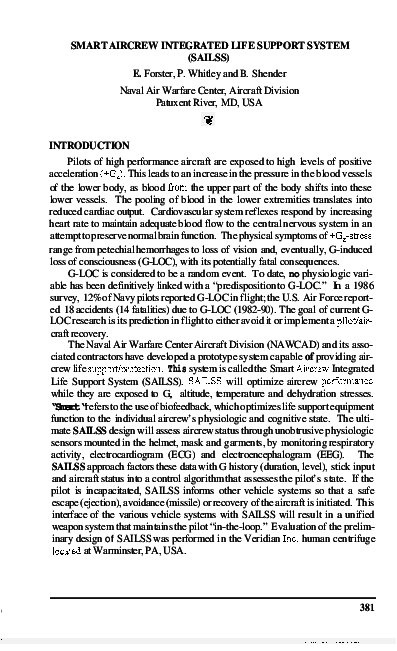 (PDF) SMART AIRCREW INTEGRATED LIFE SUPPORT SYSTEM (SAILSS)