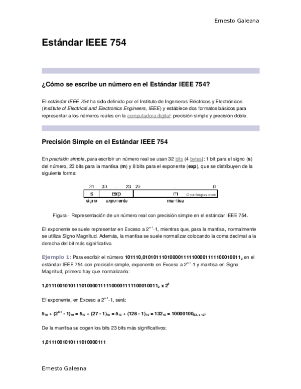 (DOC) Estándar IEEE 754