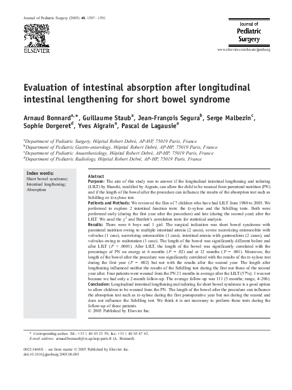 (PDF) Evaluation of intestinal absorption after longitudinal intestinal ...