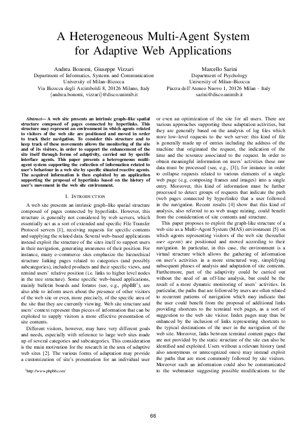 (PDF) A heterogeneous multi-agent system for adaptive web applications