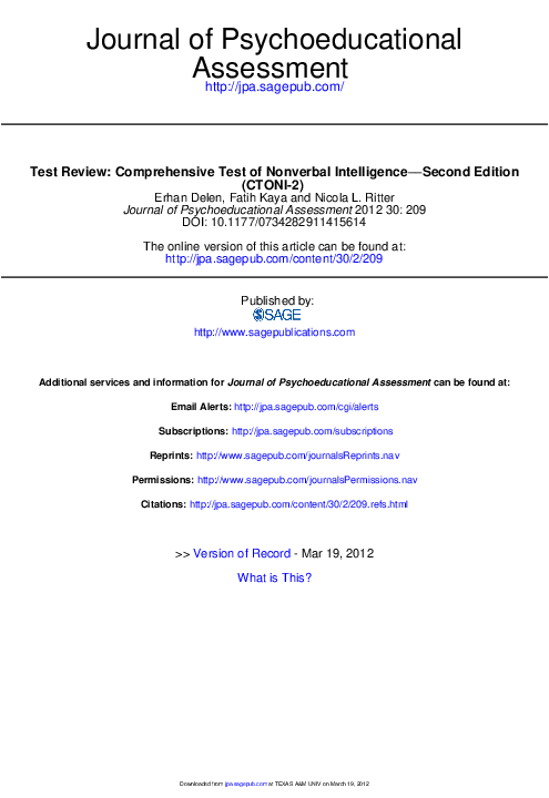 (PDF) Test Review: Hammill, DD, Pearson, NA, & Weiderholt, JL (2009 ...
