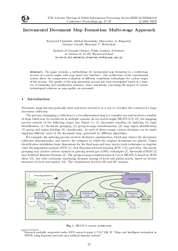 (PDF) Incremental Document Map Formation: Multistage Approach